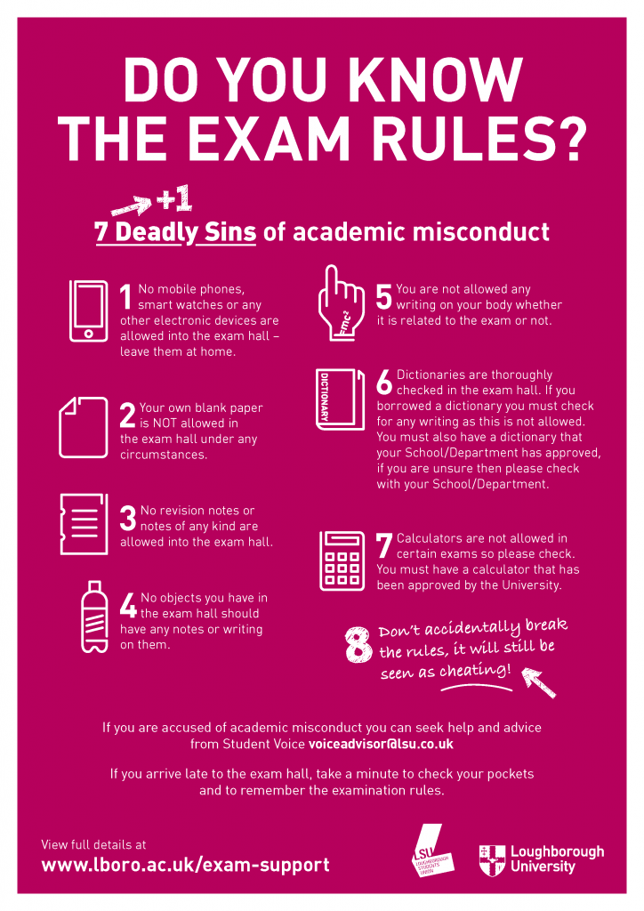 Know The Exam Rules Avoid The 7 Deadly Sins Ad lib Know The Exam Rules Avoid The 7 Deadly Sins Ad lib