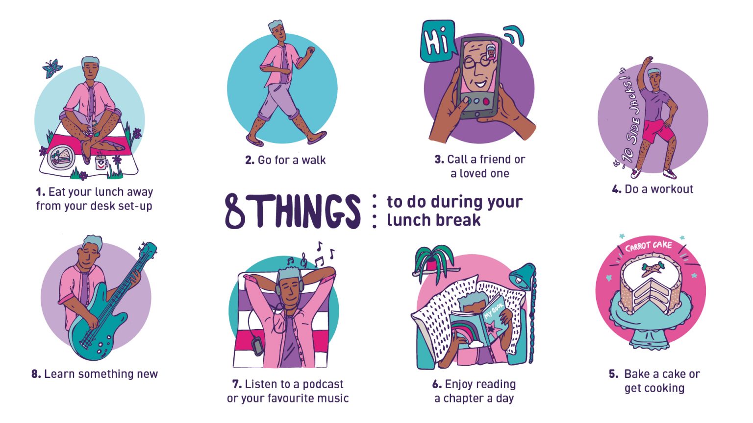 Eight things to do during your lunch break - Health and Wellbeing